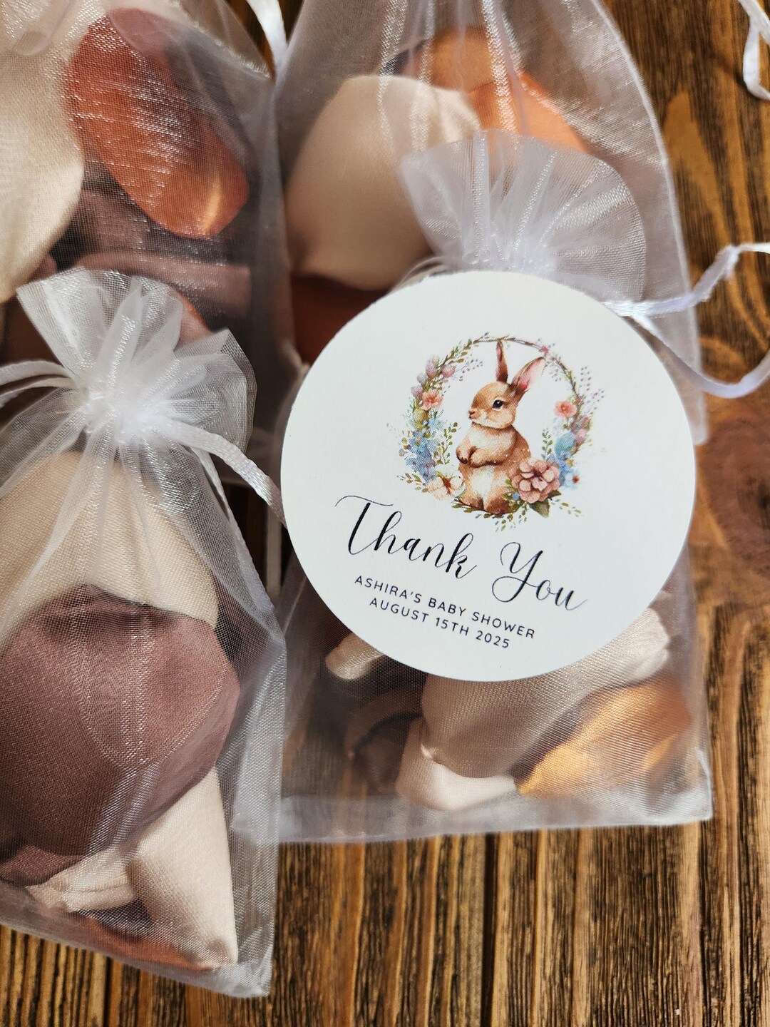 Bunny Fall Sachet Favor, Woodland Baby Shower Favor, Rustic Autumn ...