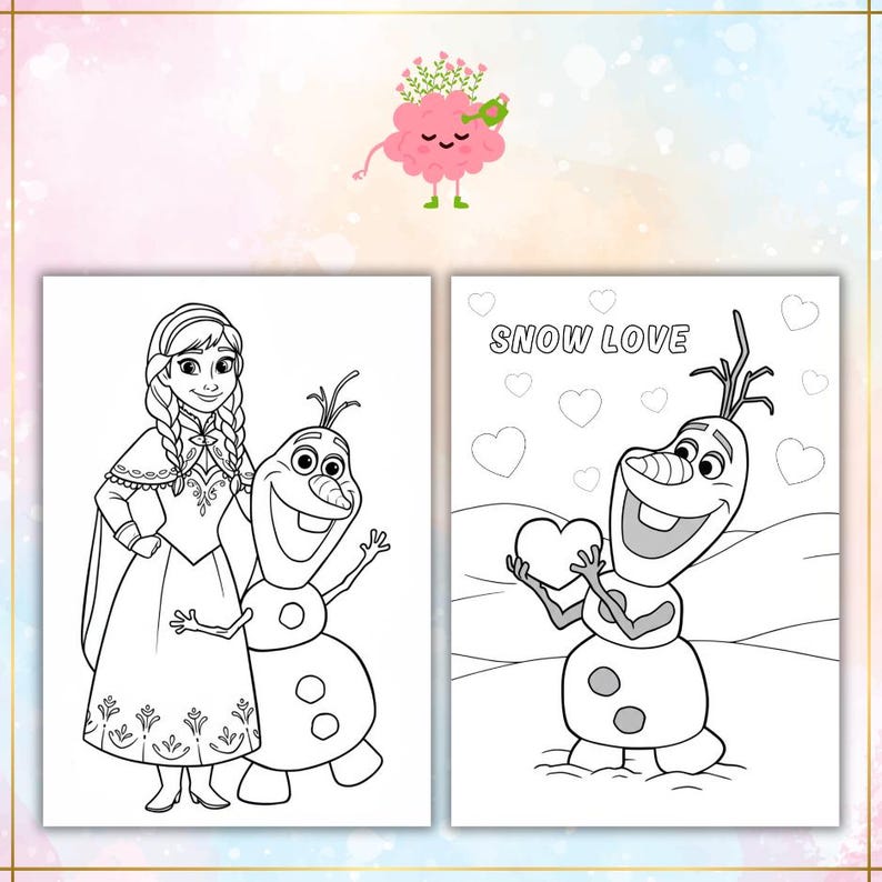 60 Frozen Inspired Coloring Pages, Elsa Anna Olaf Kristoff Sven, Winter ...