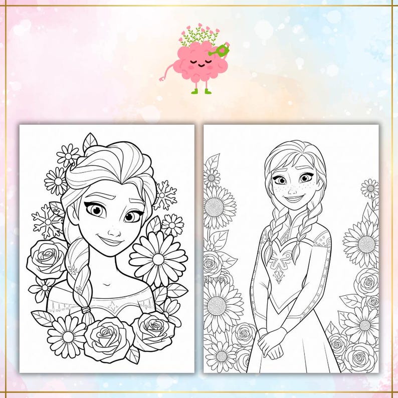 60 Frozen Inspired Coloring Pages, Elsa Anna Olaf Kristoff Sven, Winter ...