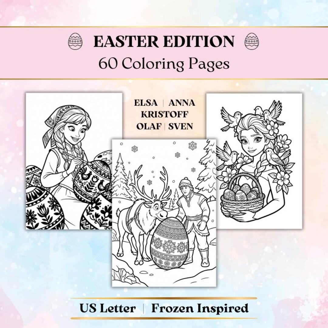 60 Easter Frozen‑inspired Coloring Pages for Kids, Elsa, Anna, Olaf ...