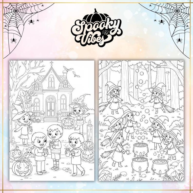 75 US Letter Halloween Coloring Pages for Kids, Printable PDF With ...