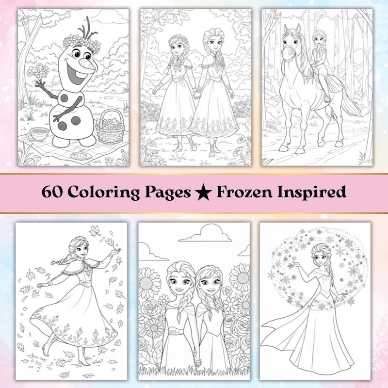 Free Elsa Coloring Sheets - Etsy Canada
