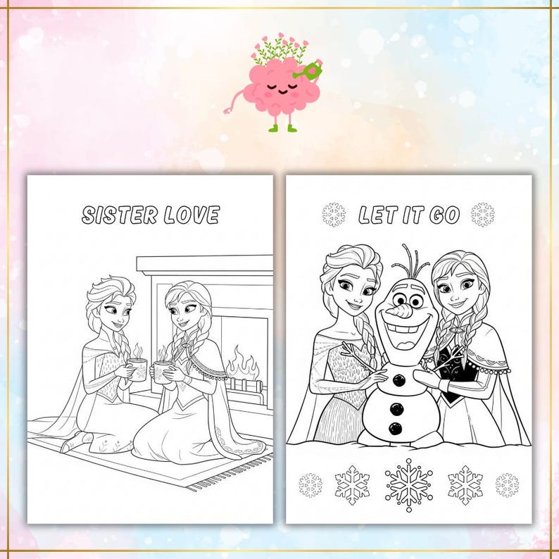 60 Frozen Inspired Coloring Pages, Elsa Anna Olaf Kristoff Sven, Winter ...