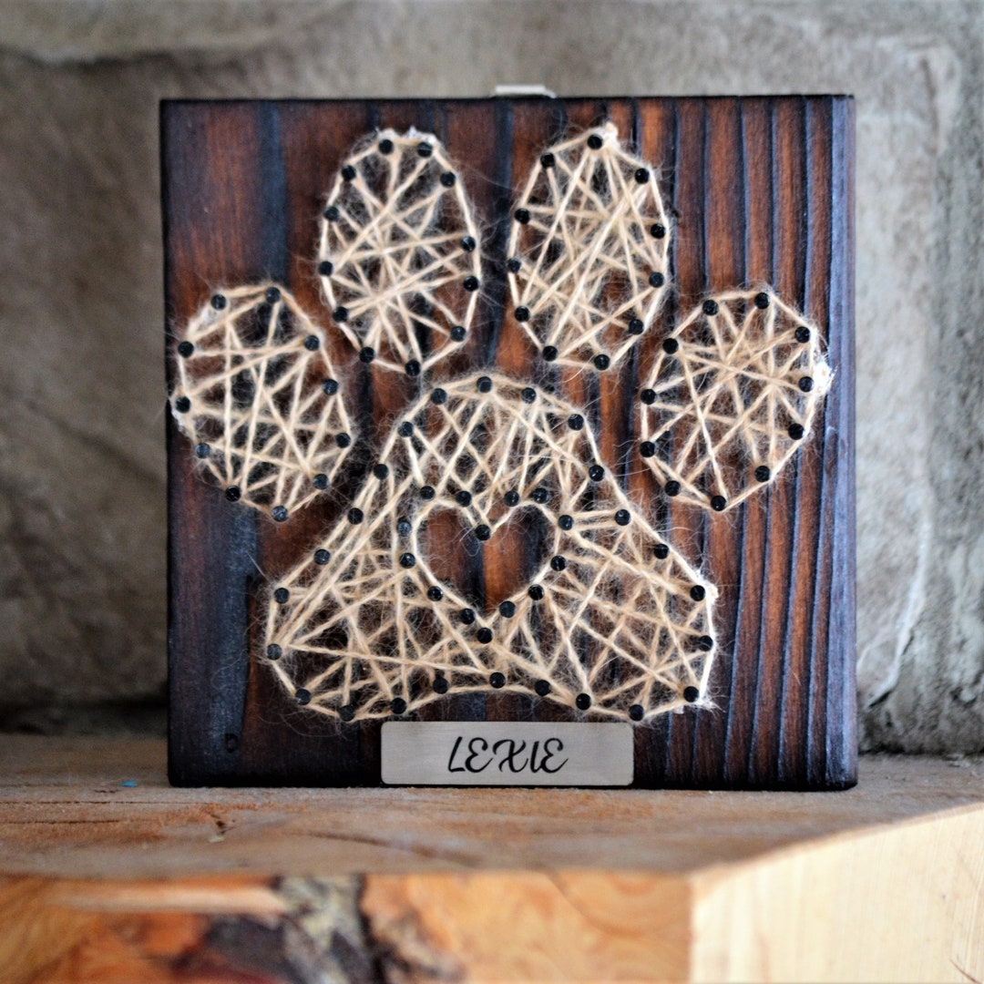 Dog Fur String Art Paw Print Keepsake Made From Your Own Pet's Fur - Etsy