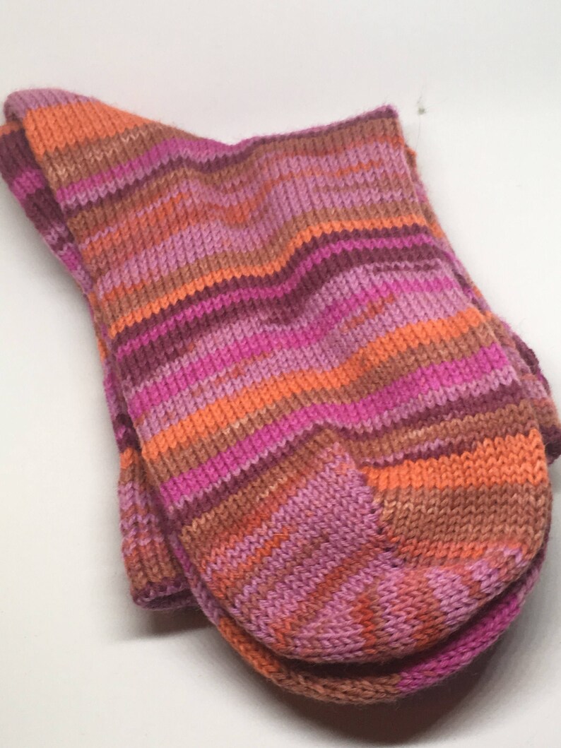 Handmade Wool Socks Striped Women's Socks Hand-cranked - Etsy