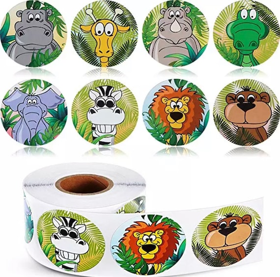 1'' Kids Zoo Animal Stickers Student Stickers | Etsy