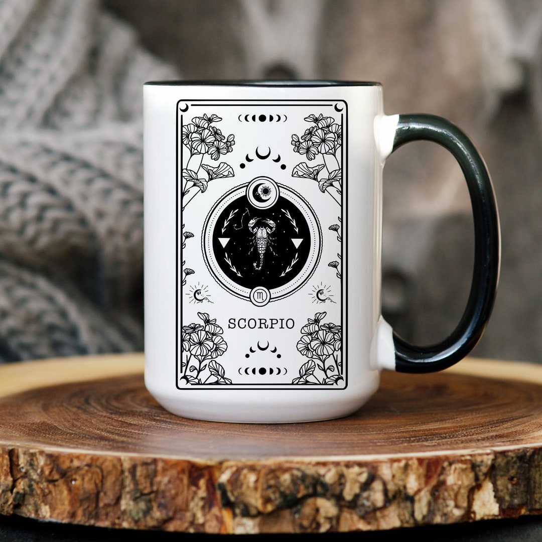 Scorpio Zodiac Mug, Tarot Scorpio Birthday Mug, Scorpio Gift, Astrology ...