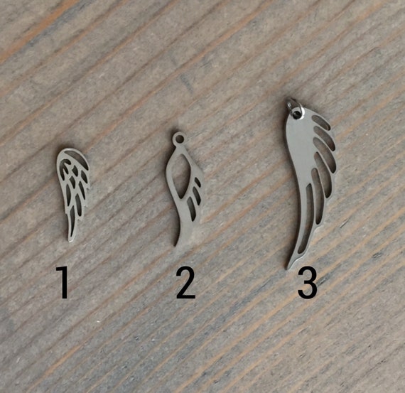 Stainless Steel Angel Wing Charm Angel Wing Charm | Etsy