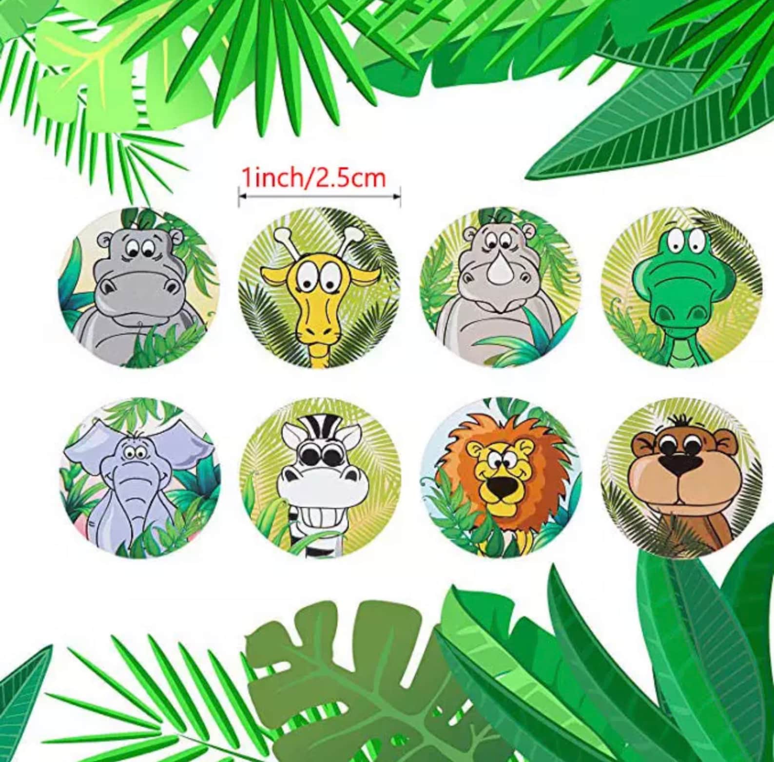 1'' Kids Zoo Animal Stickers Student Stickers - Etsy