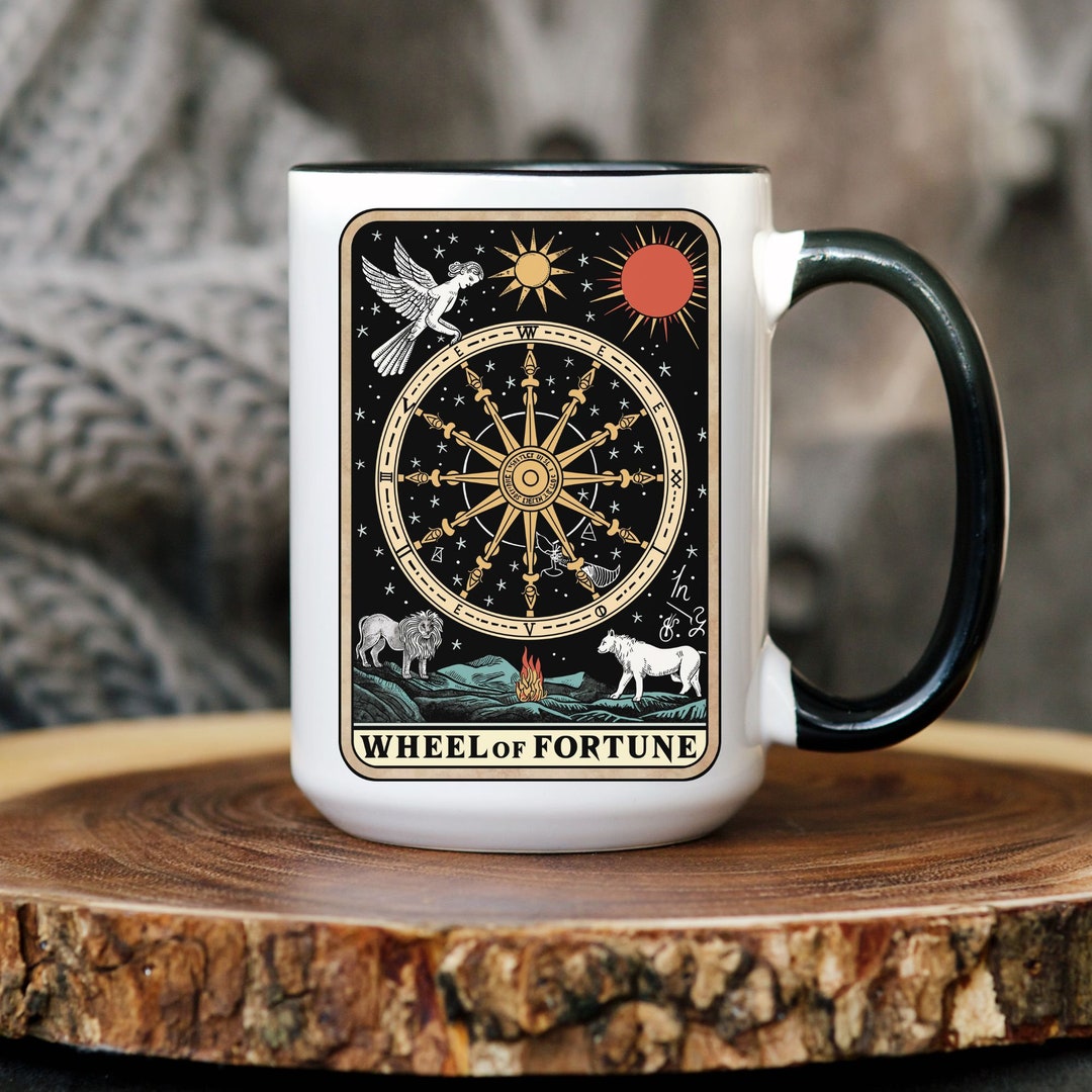 Wheel of Fortune Tarot Card Mug, Gift for Tarot Lover, Esoteric Gift ...