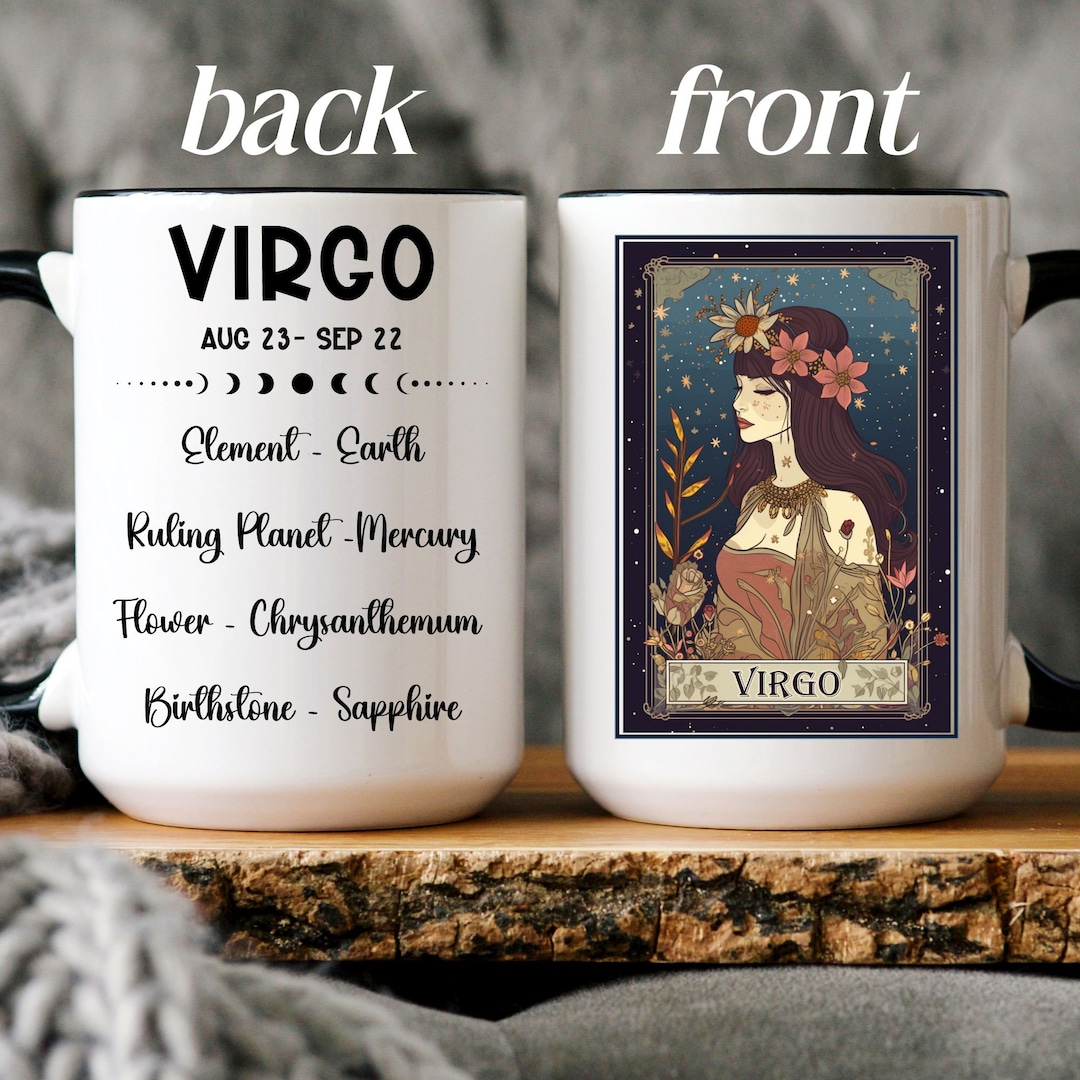 Virgo Zodiac Mug, Tarot Virgo Birthday Mug, Virgo Gift, Astrology ...