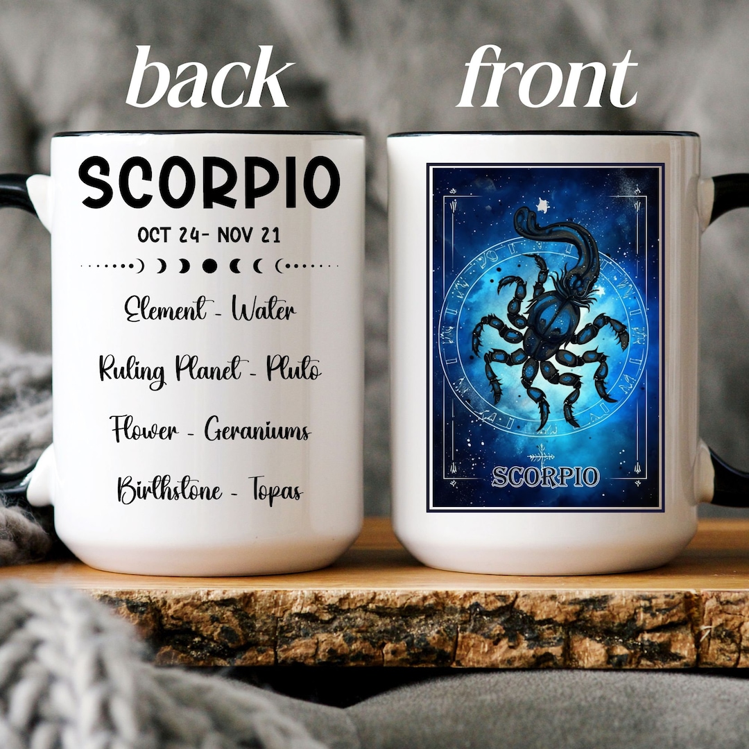 Scorpio Zodiac Mug, Tarot Scorpio Birthday Mug, Scorpio Gift, Astrology ...