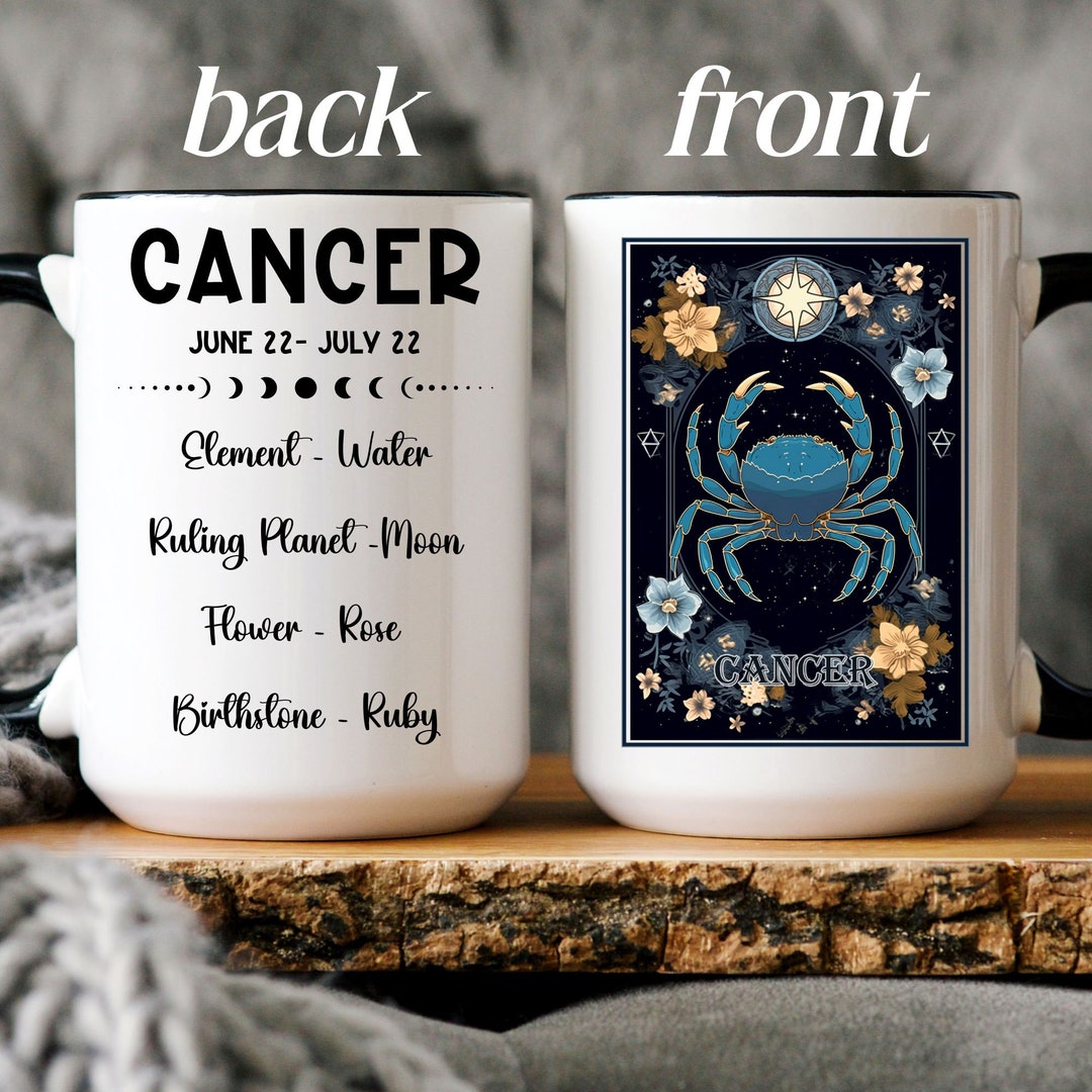 Cancer Zodiac Mug, Tarot Cancer Birthday Mug, Cancer Gift, Astrology ...