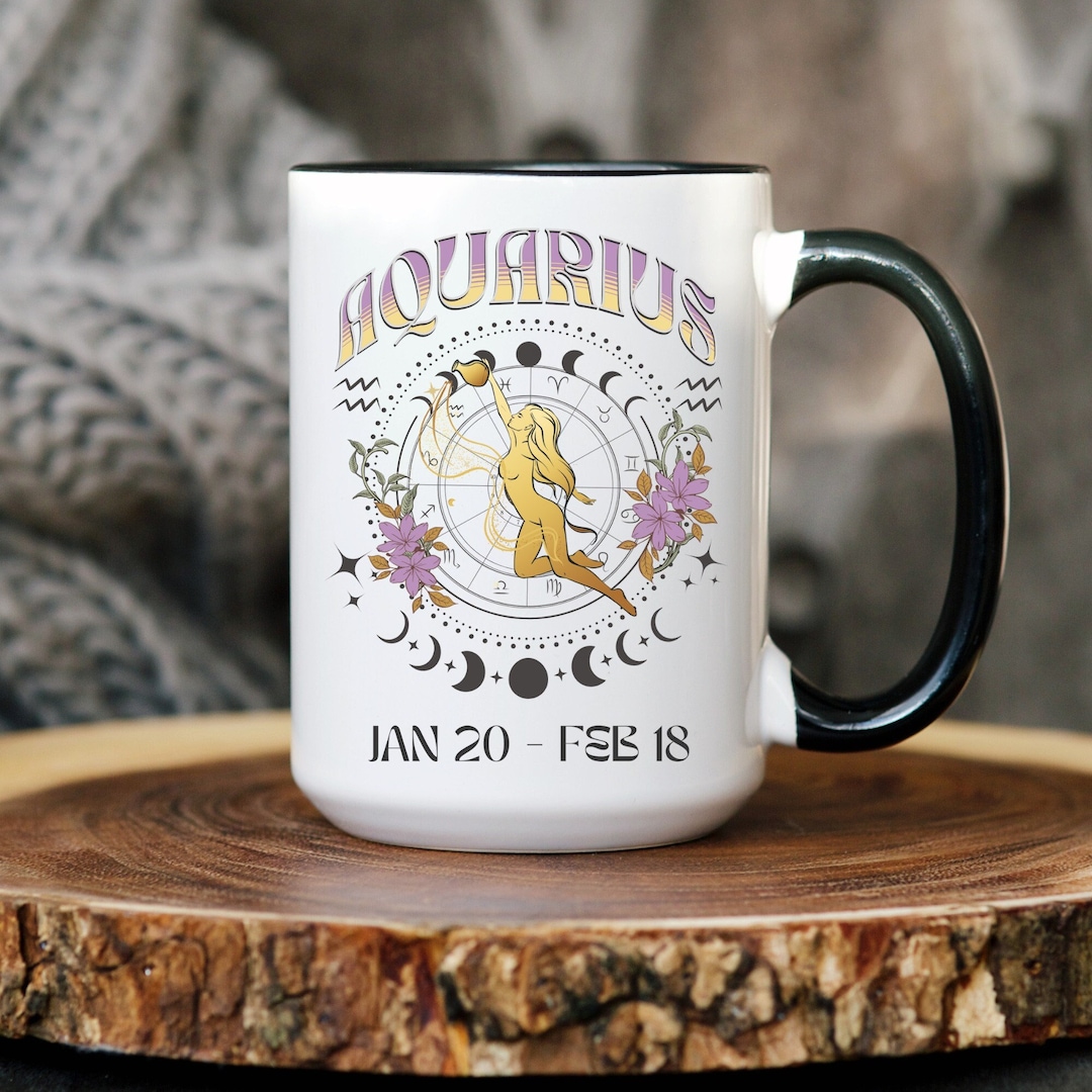 Aquarius Zodiac Mug, Aquarius Birthday Idea Mug, Aquarius Gift ...