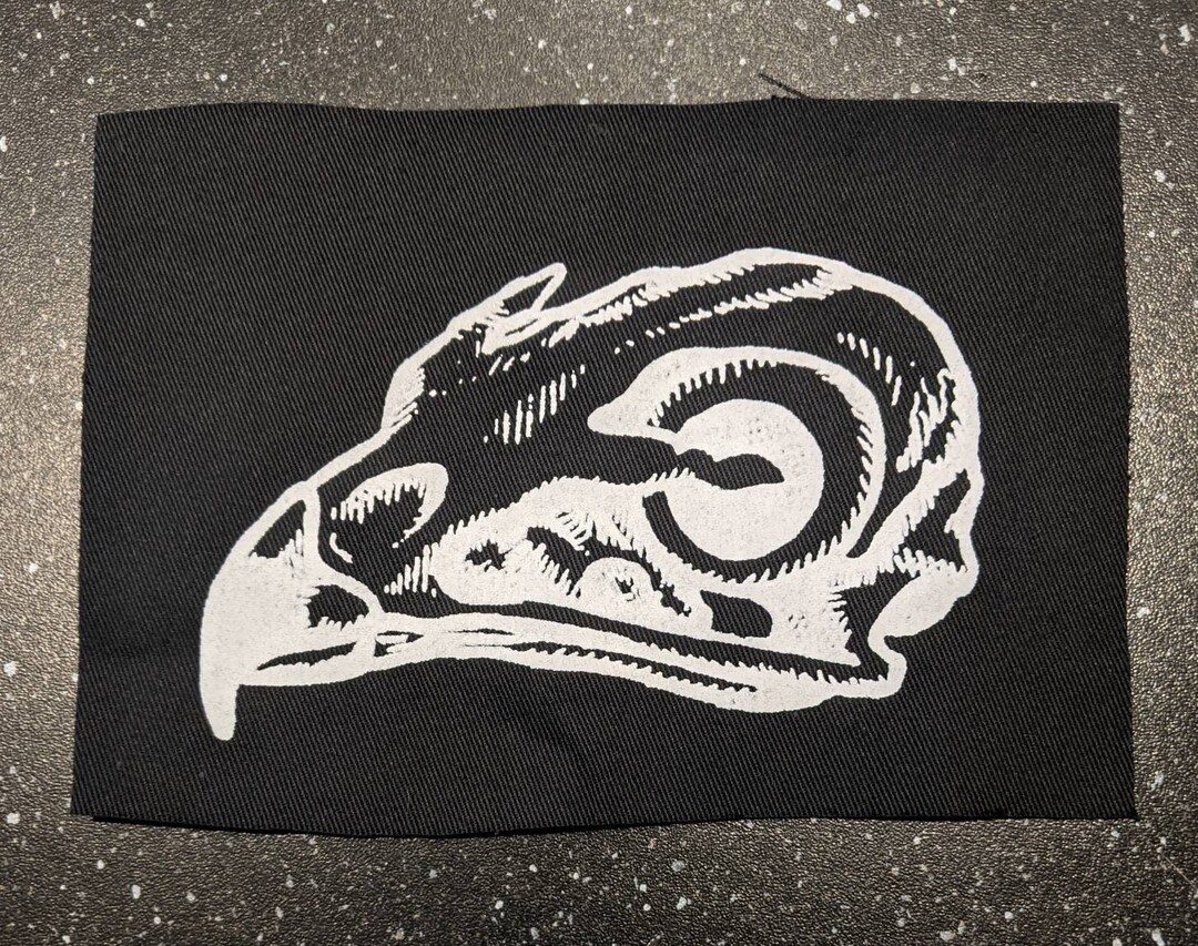 Hawk Skull Fabric Patch - Etsy