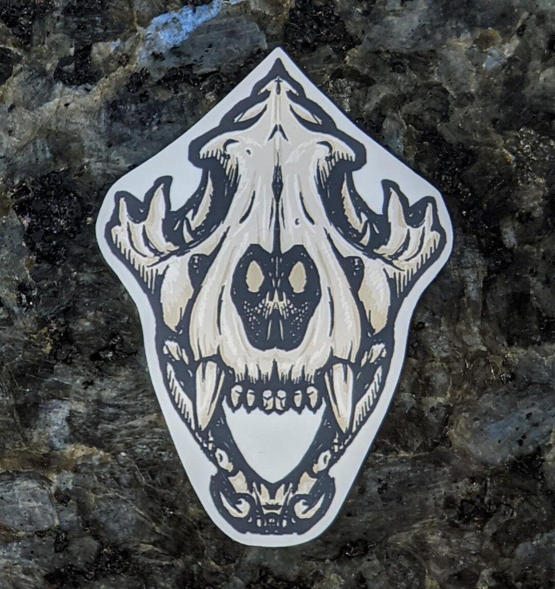 Wolf Skull Laminated Vinyl Sticker Decal - Etsy