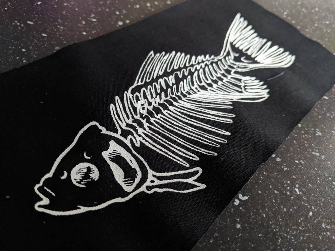 Fishbone Fabric Patch - Etsy