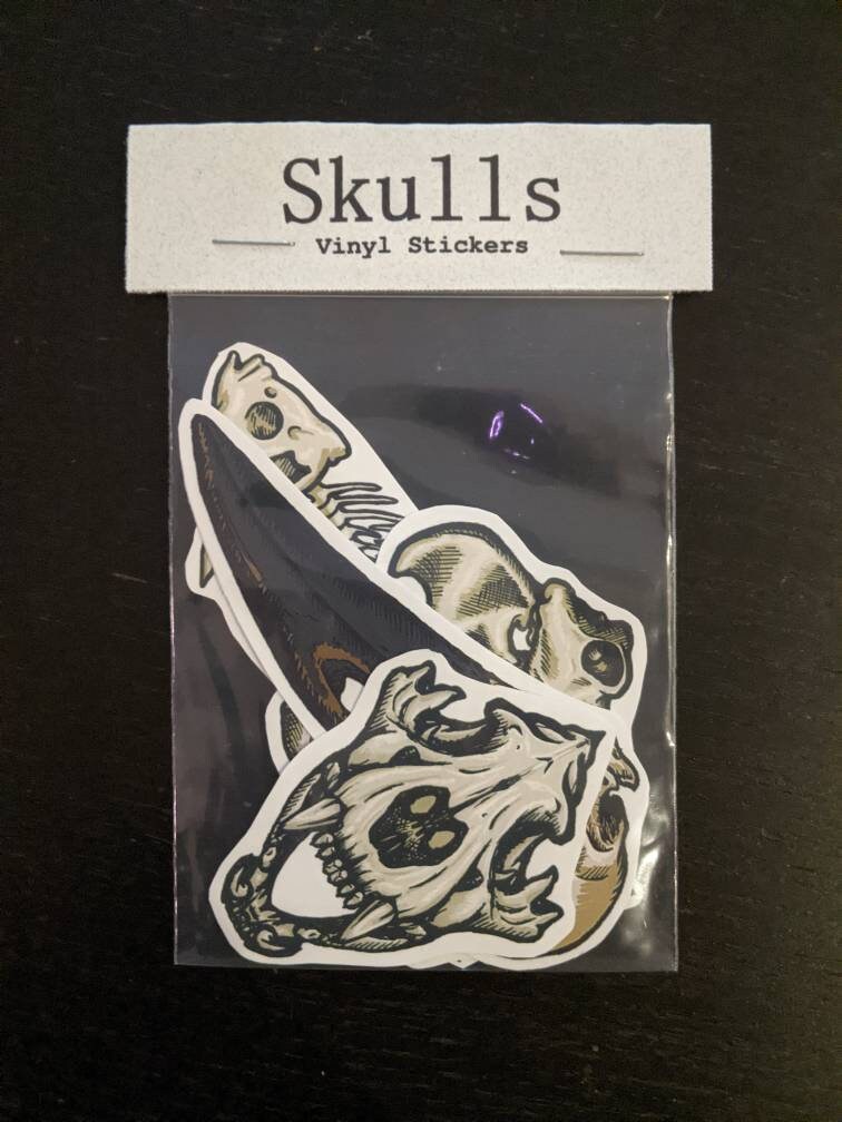 Animal Skull Sticker Pack 2 Four Matte Vinyl Stickers - Etsy
