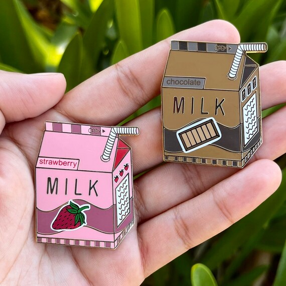 Milk Carton Enamel Pin Etsy