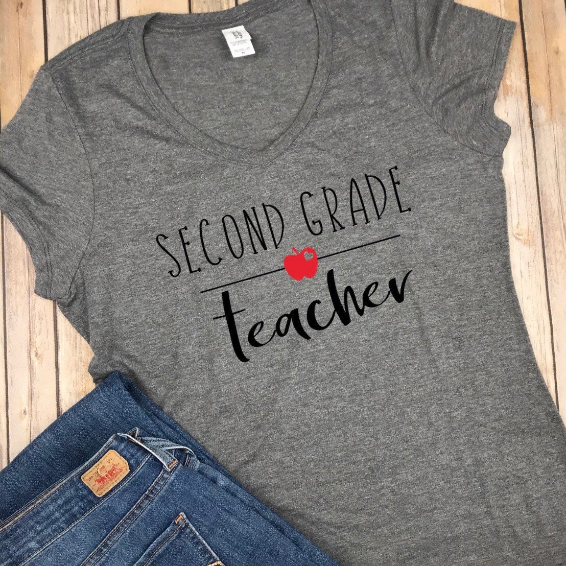 Second grade teacher shirt Teacher Shirt Teacher Shirts | Etsy
