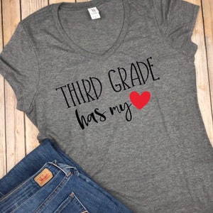 Third Grade Has My Heart Teacher Shirts, Back to School Shirt, Teacher ...
