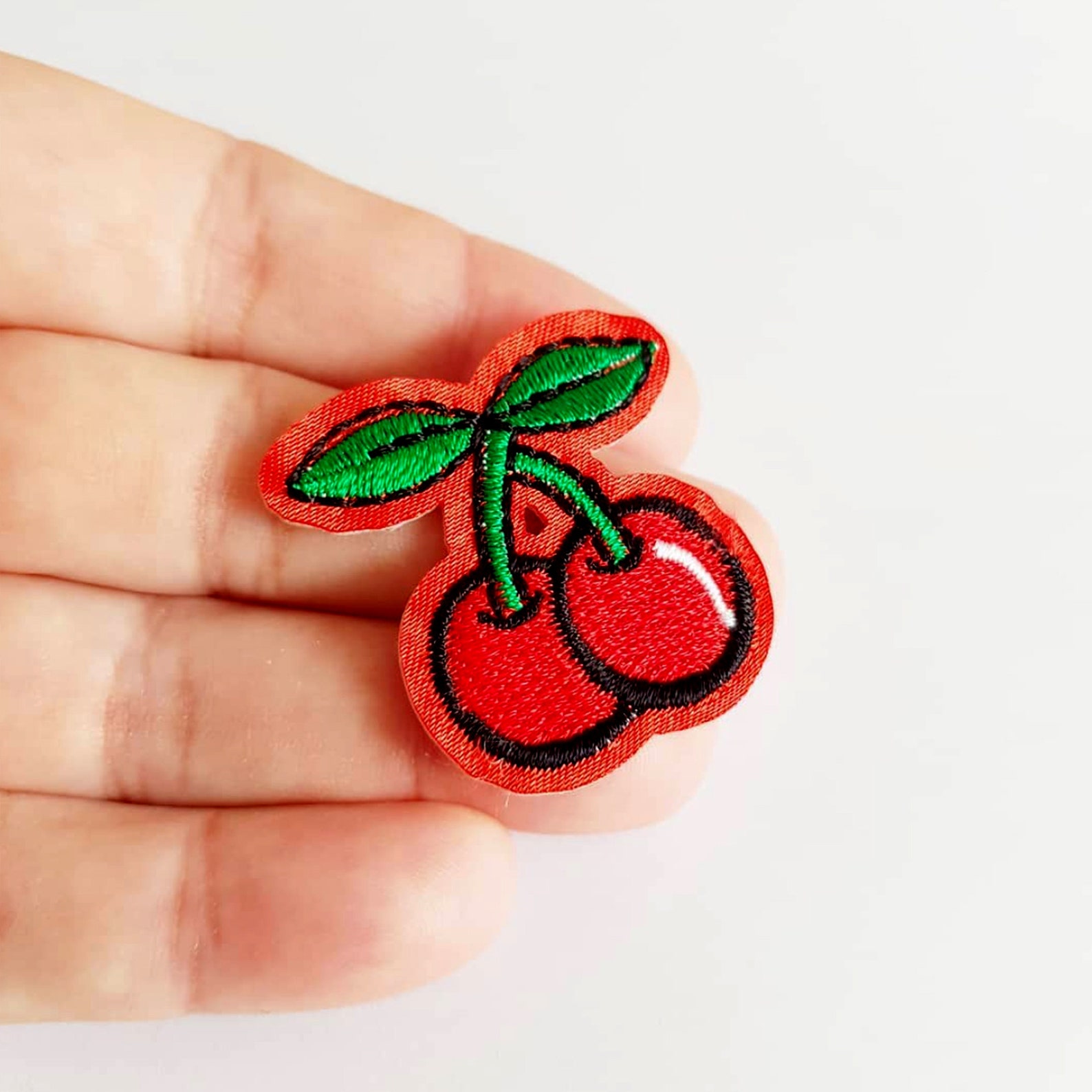 Small Cute Cherry Patch Tiny Red Cherries Fruit Iron on Patch - Etsy