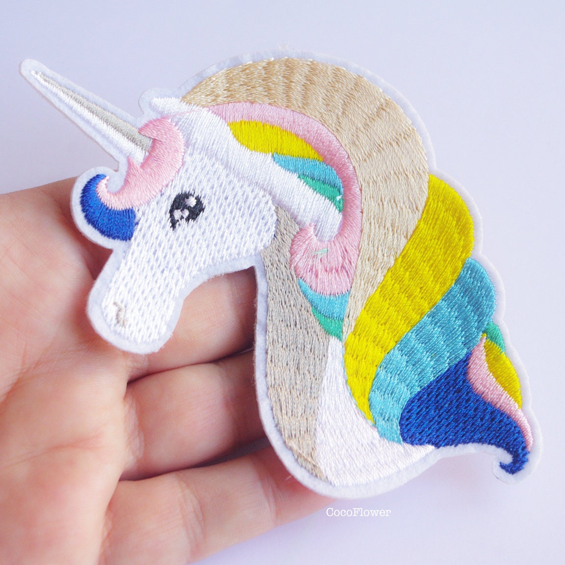 Rainbow Unicorn Patch Large Unicorn Applique Magical Theme Party - Etsy