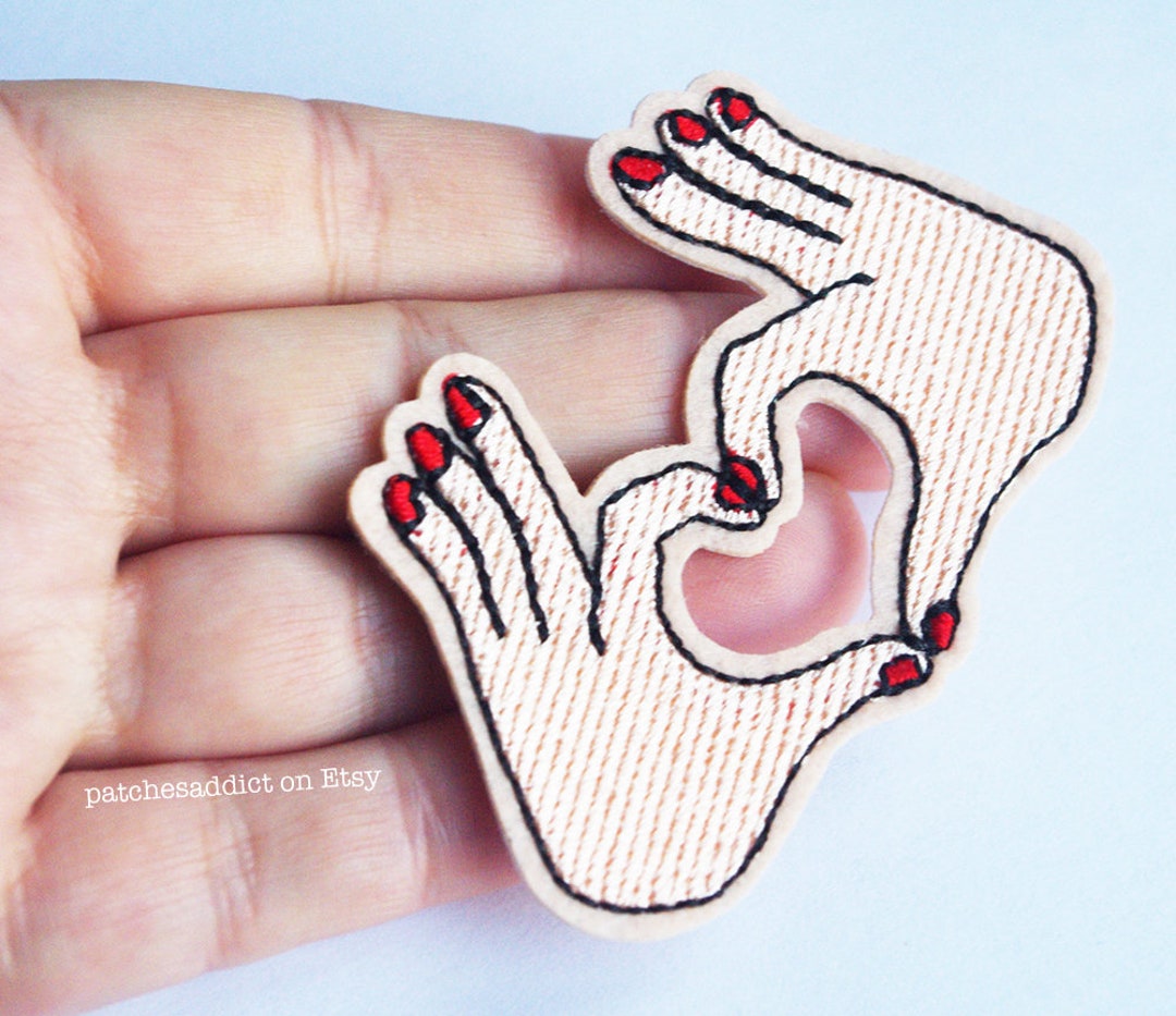 Valentine Heart Shaped Hand Patch Girl Hands Applique Love Symbol - Etsy