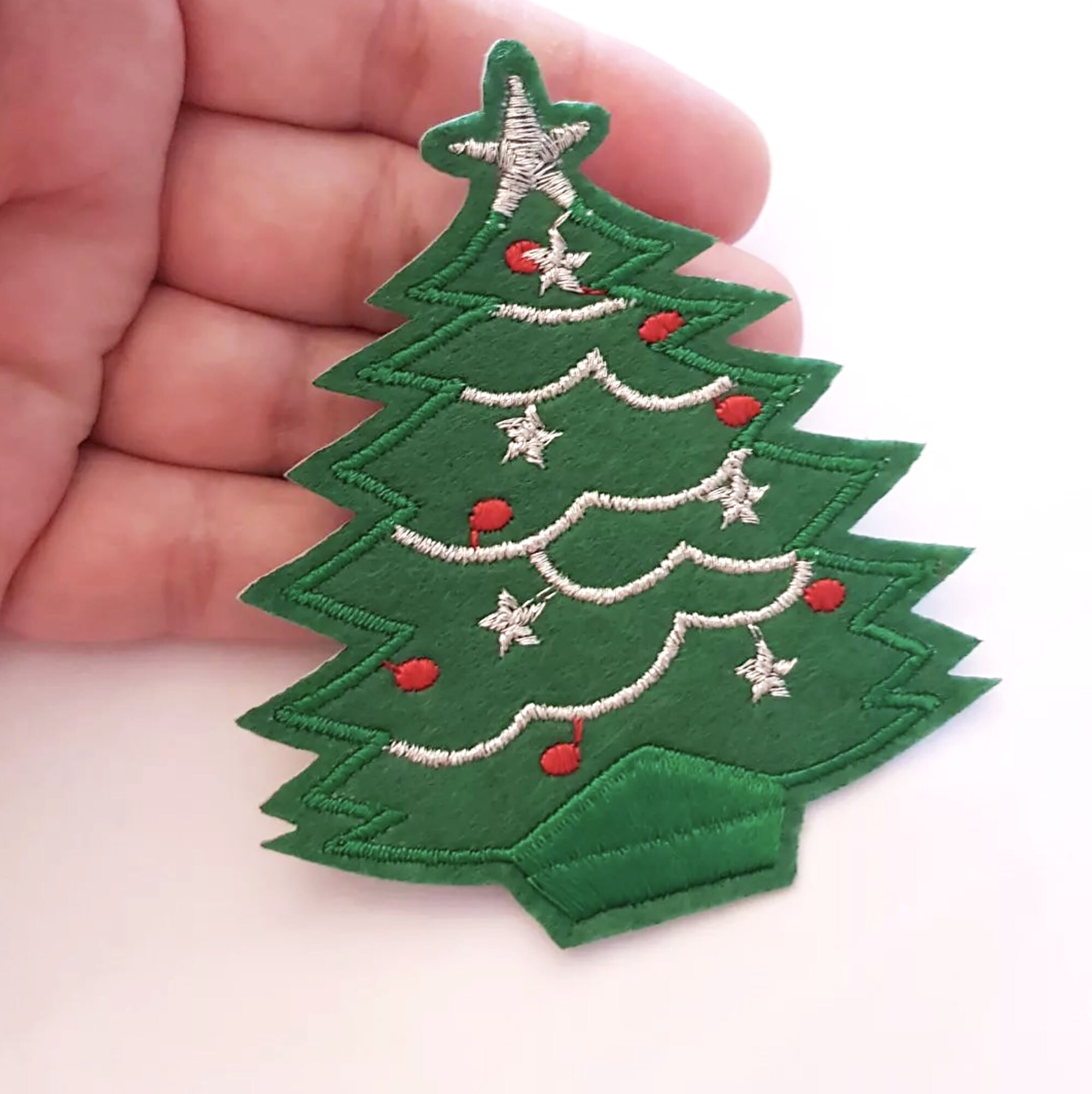 Christmas Tree Patch Santa Iron on Xmas Gift Kids DIY Ugly Sweater ...