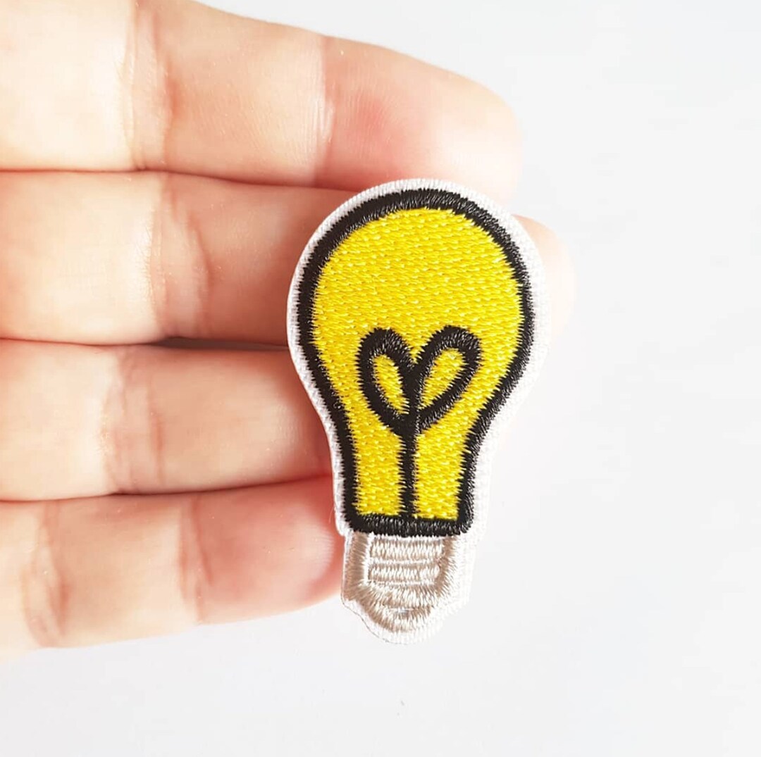 Light Bulb Lamp Patch Bright Idea Symbol Iron On Yellow - Etsy
