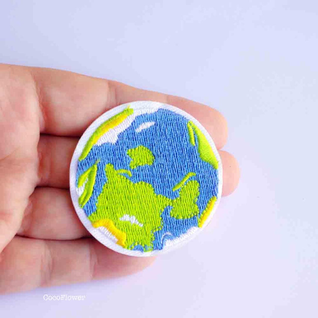 Earth Patch Blue Planet Iron on Patch Celestial Applique - Etsy