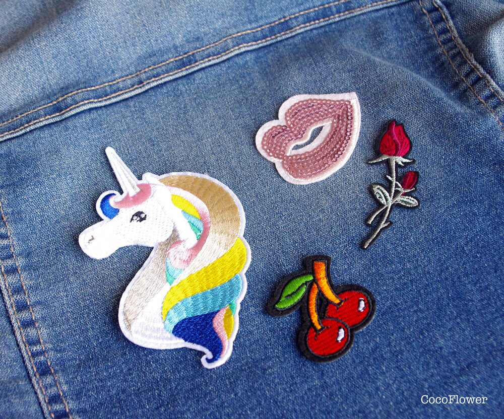 Rainbow Unicorn Patch Large Unicorn Applique Magical Theme Party - Etsy