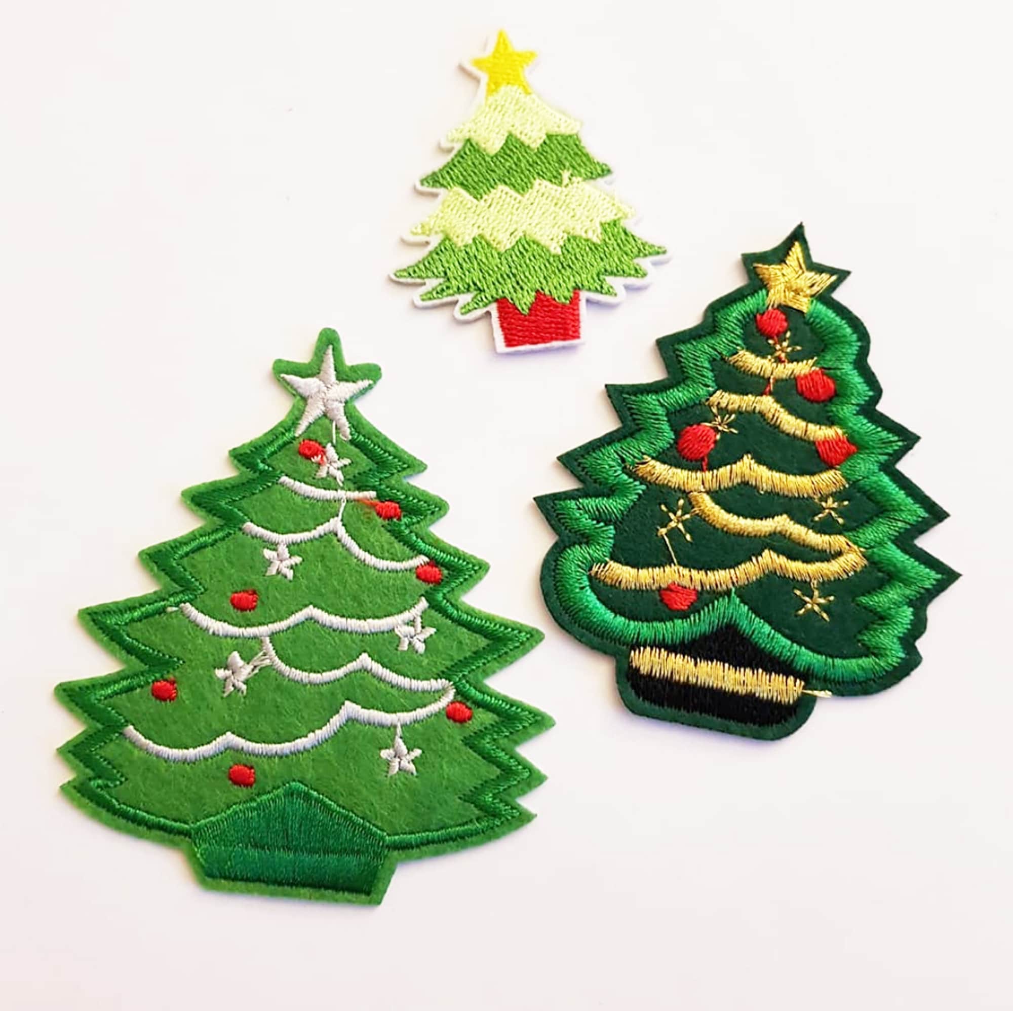 Christmas Tree Patch Santa Iron on Xmas Gift Kids DIY Ugly Sweater ...