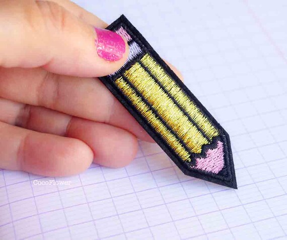 Back to school Pencil patch kids Applique Iron on patches | Etsy