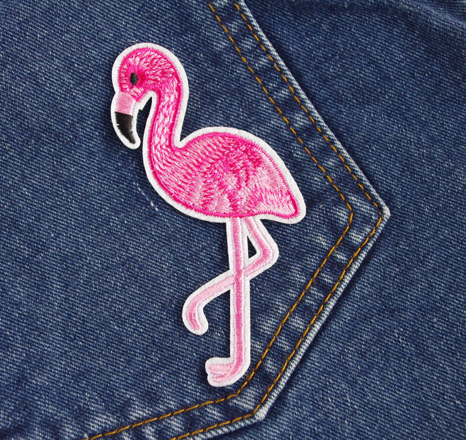Large Patch Pink Flamingo Patch 10 Cm Big Iron on Patches - Etsy