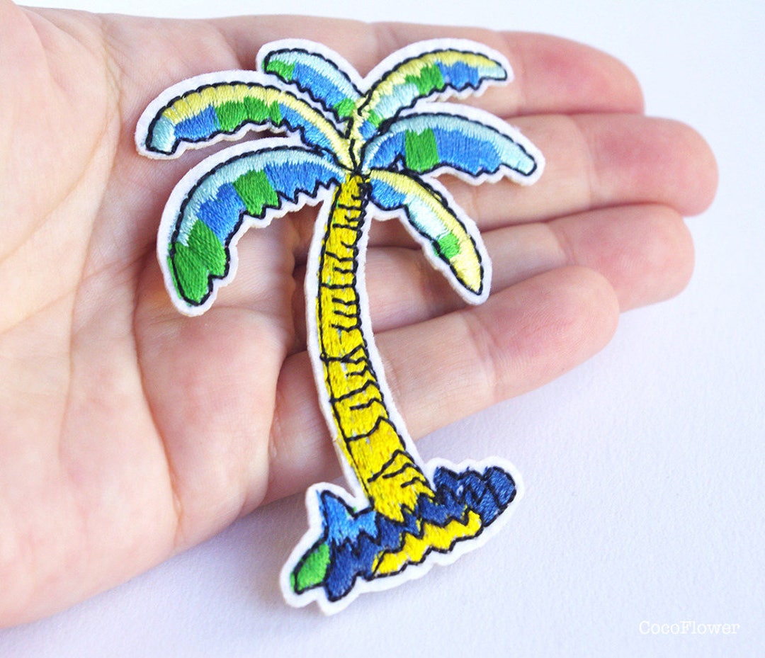 Palm Tree Patch Tropical Applique Summer Party Coconut Iron on Patches ...