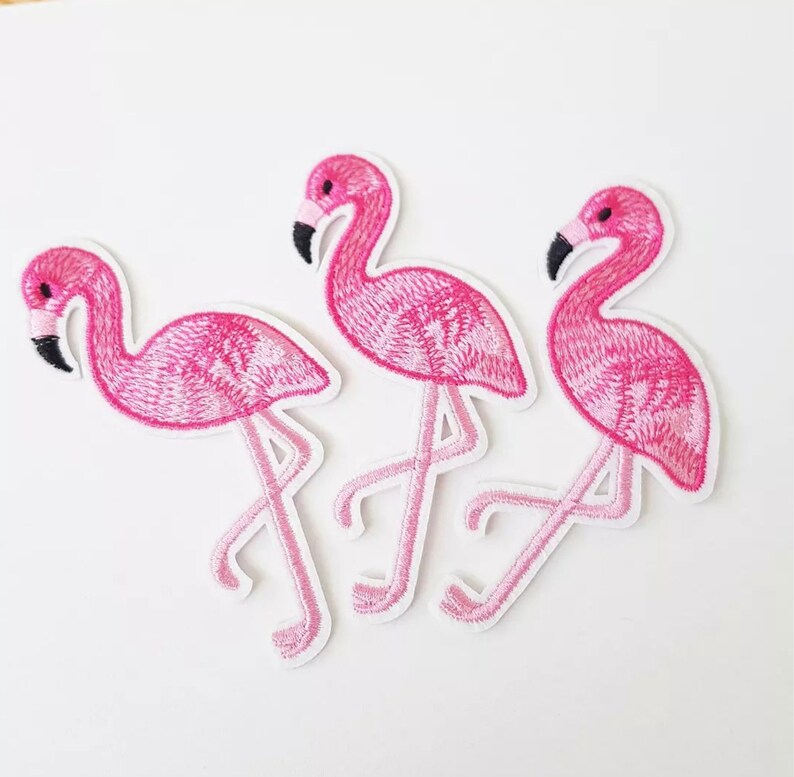 Large Patch Pink Flamingo Patch 10 Cm Big Iron on Patches - Etsy