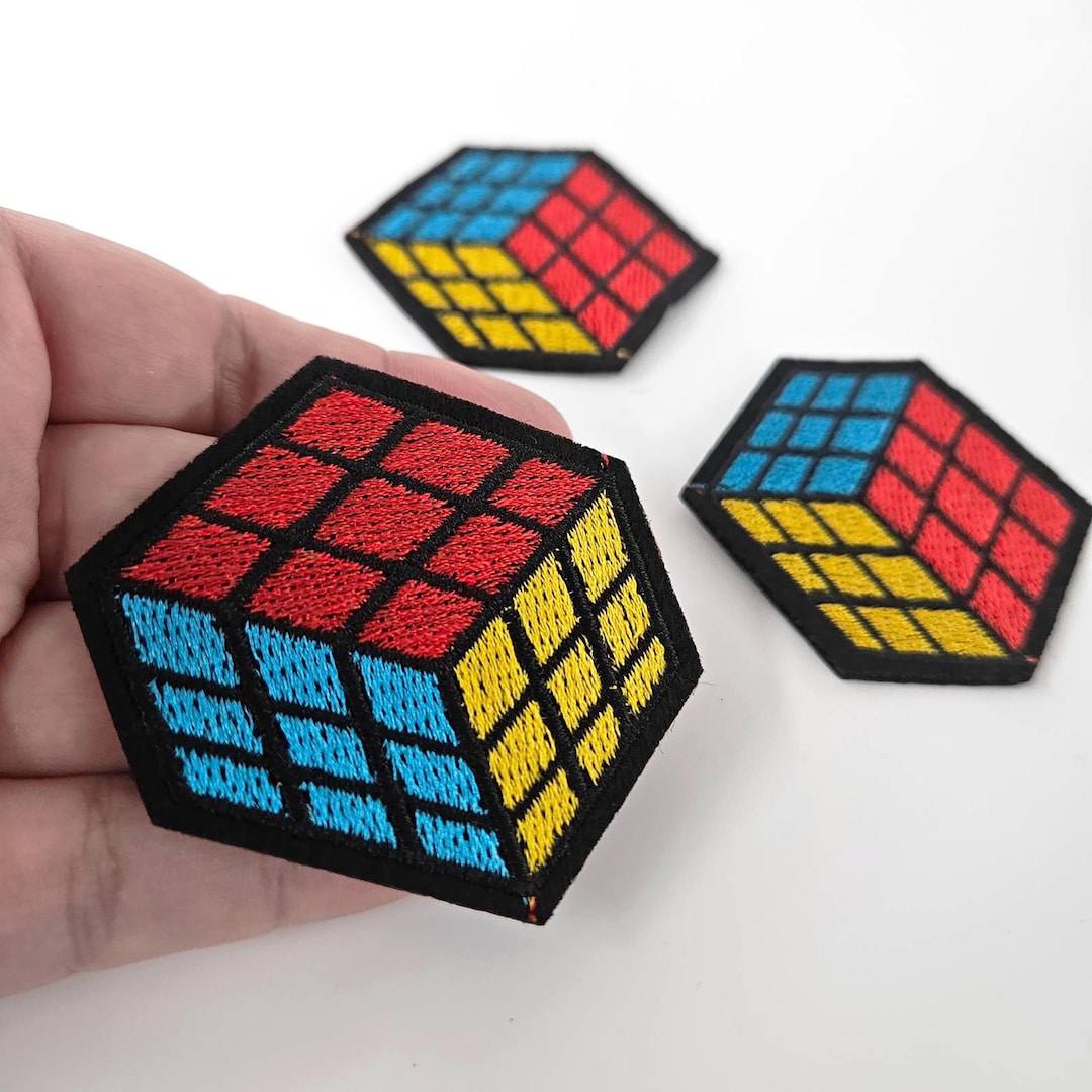 Rubiks Cube Patch Puzzle Kids Applique Shirt Vintage Game 80s Toys 6 Cm ...