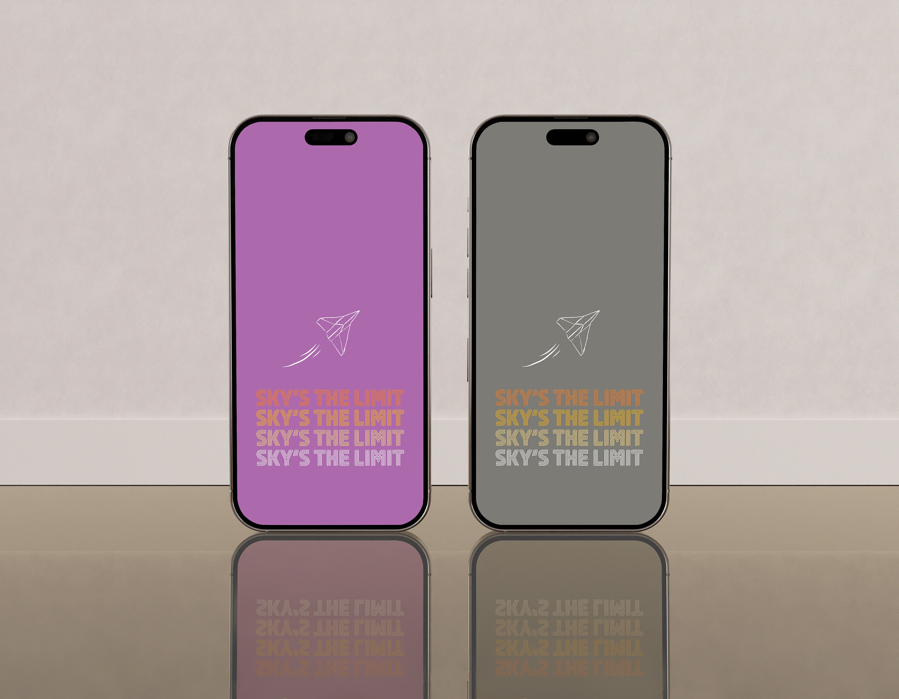 Set of 2 Sky's the Limit Paper Airplane Design Smart Phone Screen ...