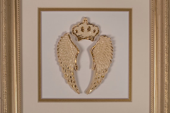 Ceramic angel wings picture frame art Wall Décor Home & Living etna.com.pe
