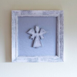 Silver Angel Wall Hanging Framed 3d Art Decor - Etsy