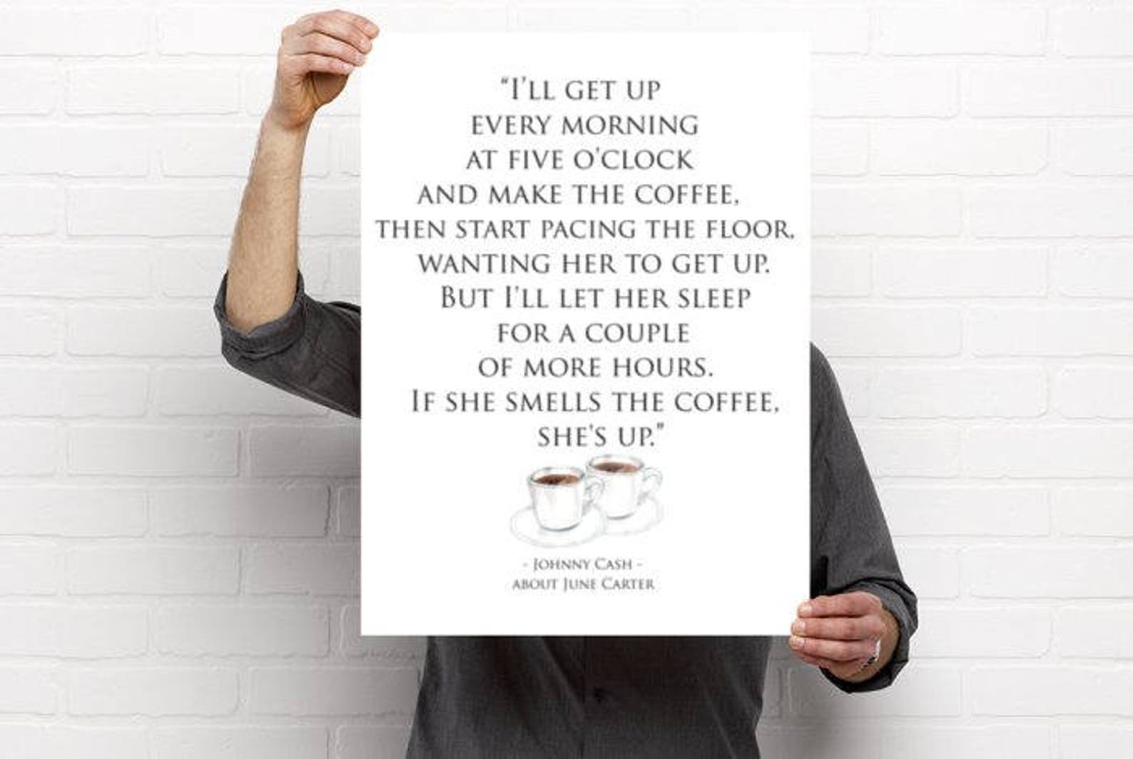 Johnny Cash Coffee Print, June Carter and Johnny Cash Print, Johnny ...
