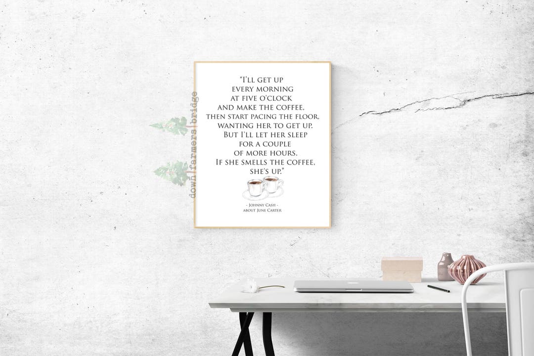 Johnny Cash Coffee Print, June Carter and Johnny Cash Print, Johnny ...