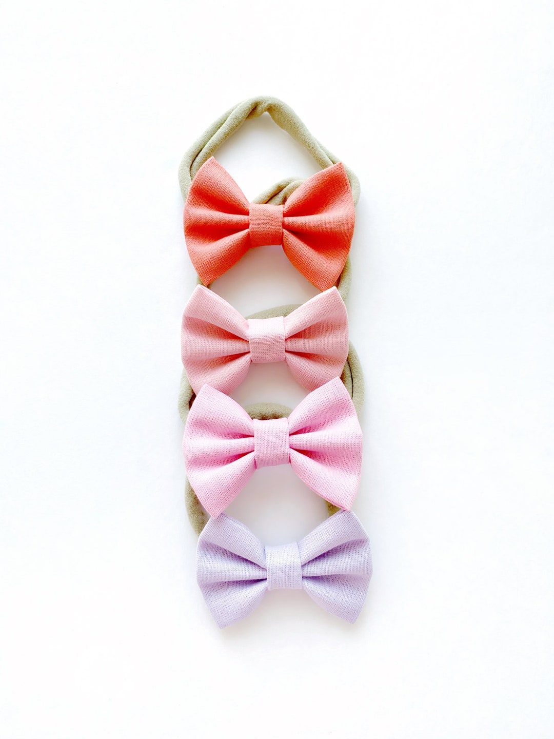 Pastel Newborn Bow Pack - Pink Baby Bows - Newborn Baby Bow Pack - 4 ...