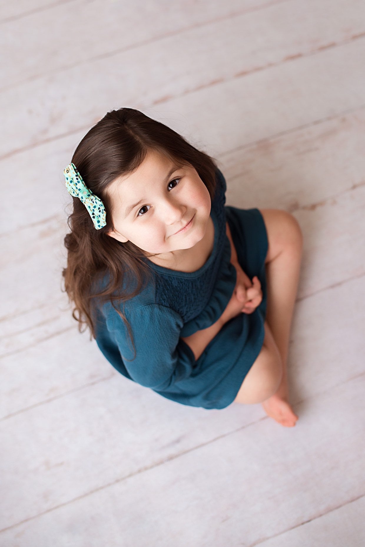 Teal and Gold Floral Mini Classic Bow / Valentine’s Day / Spring ...