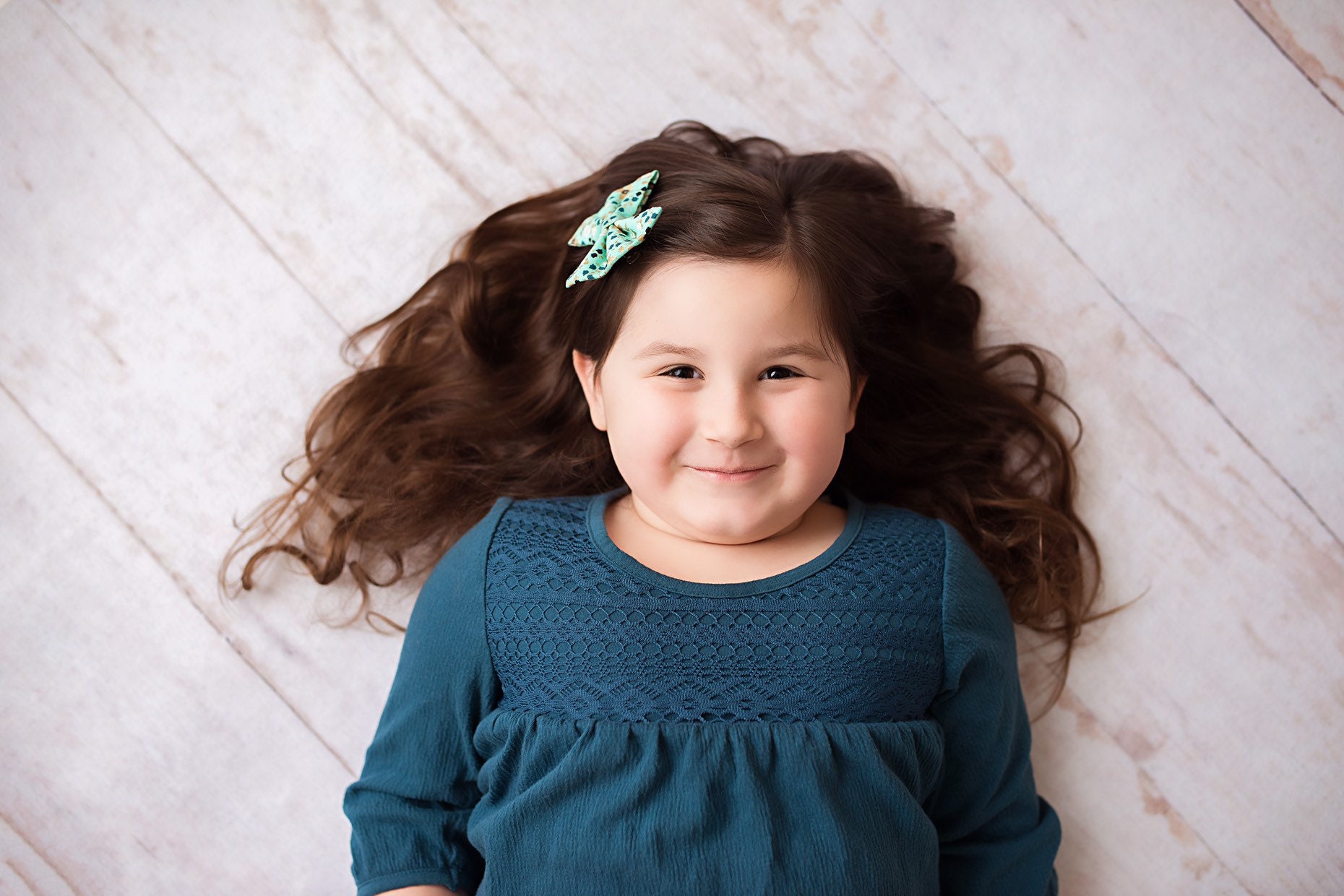 Teal and Gold Floral Mini Classic Bow / Valentine’s Day / Spring ...