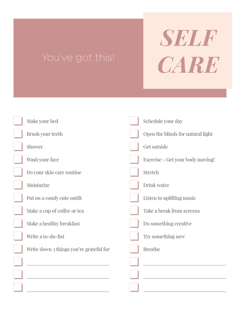 Self Care List - Etsy