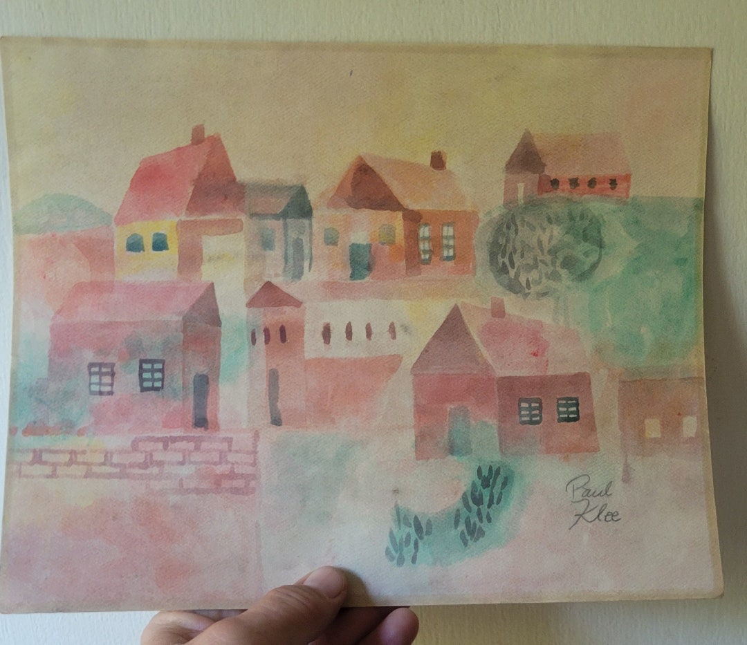 Vintage Paul Klee Watercolor Painting of Houses Signed - Etsy