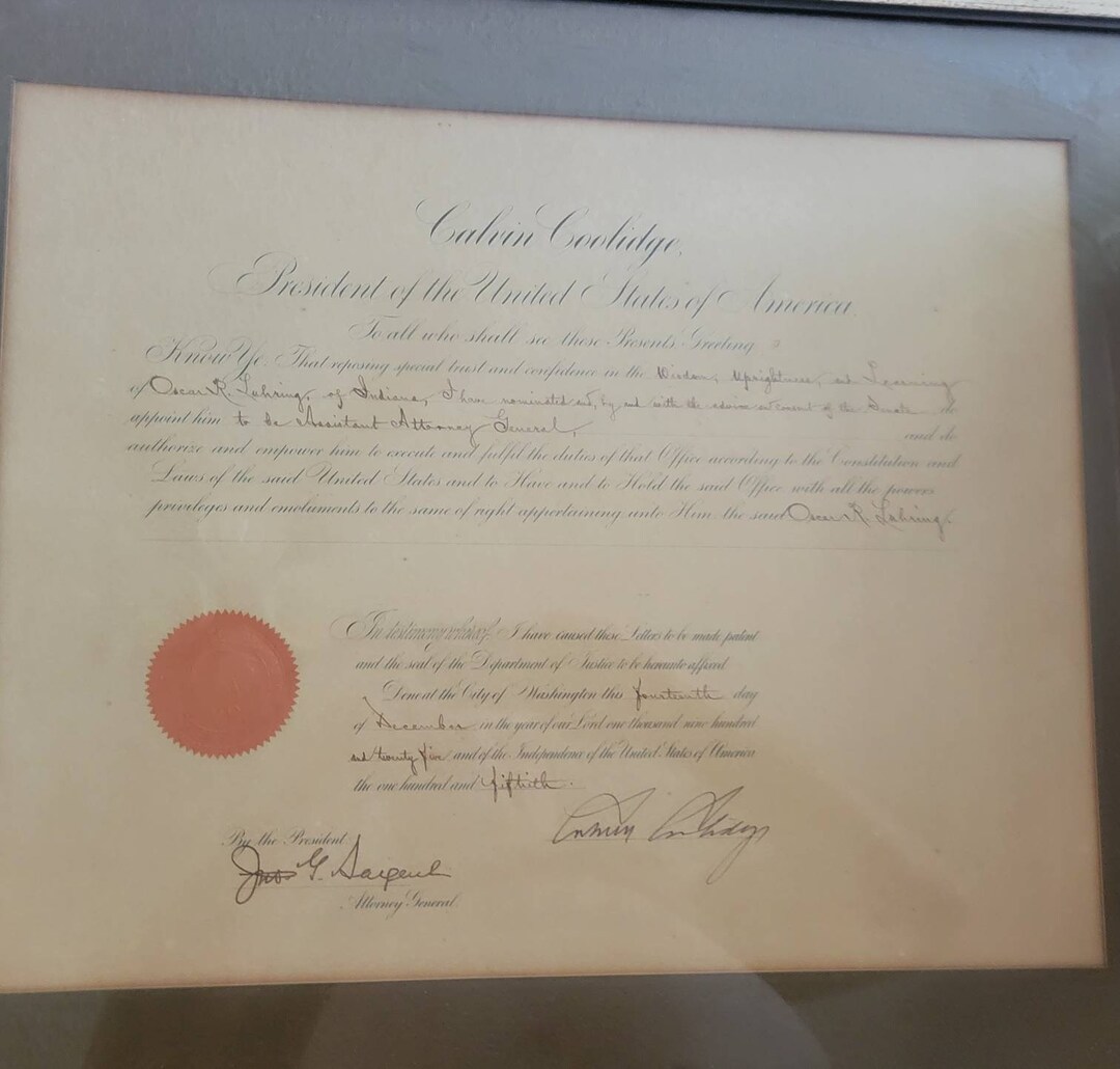 Vintage President Calvin Coolidge Signed Autograph Signature - Etsy