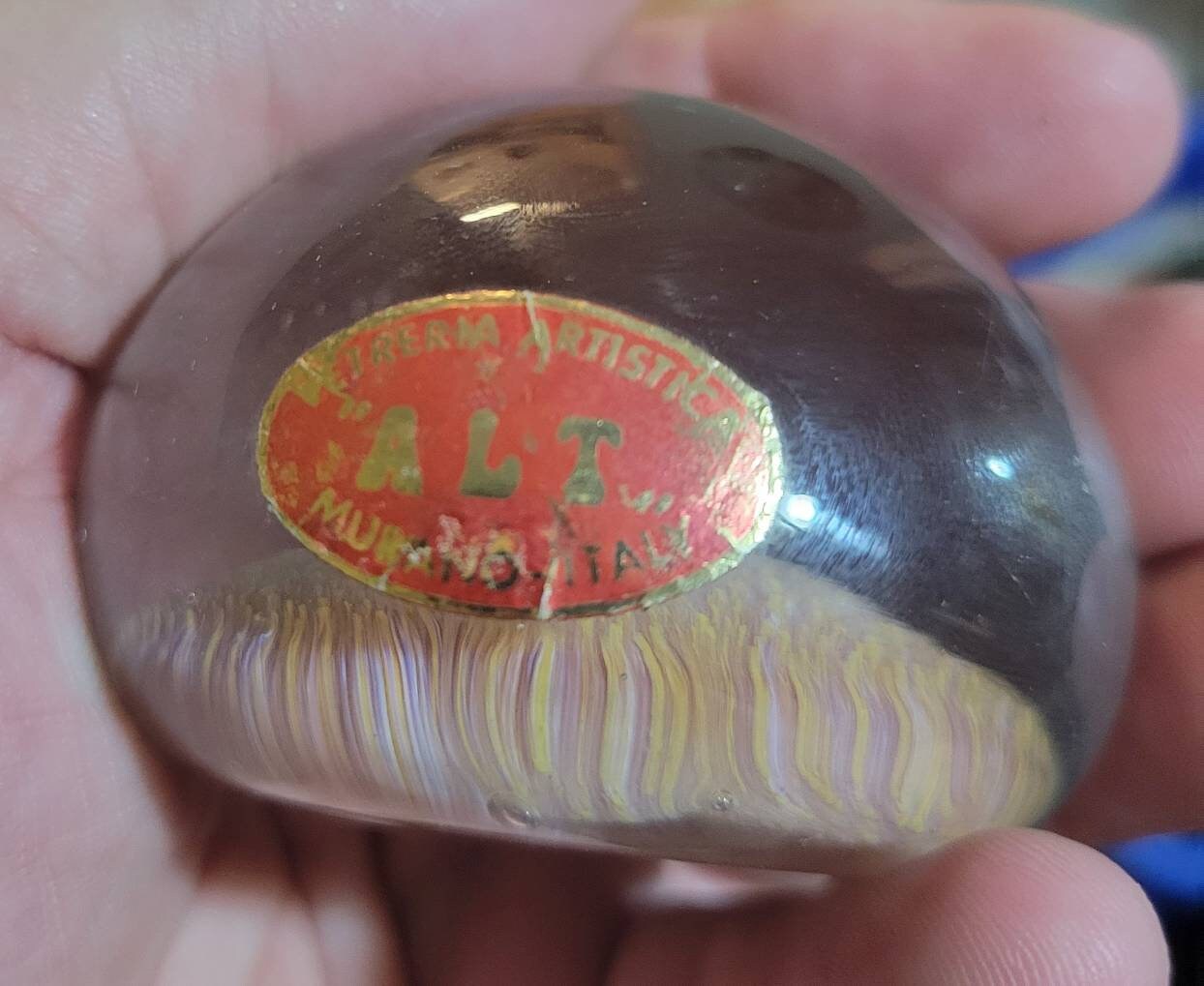 Vintage Murano Glass Paperweight Maker ALT Very Unusual Design 2.5 Made ...